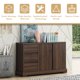 Gymax Buffet Sideboard Cupboard Cabinet Console Table W/ 3 Drawers ...