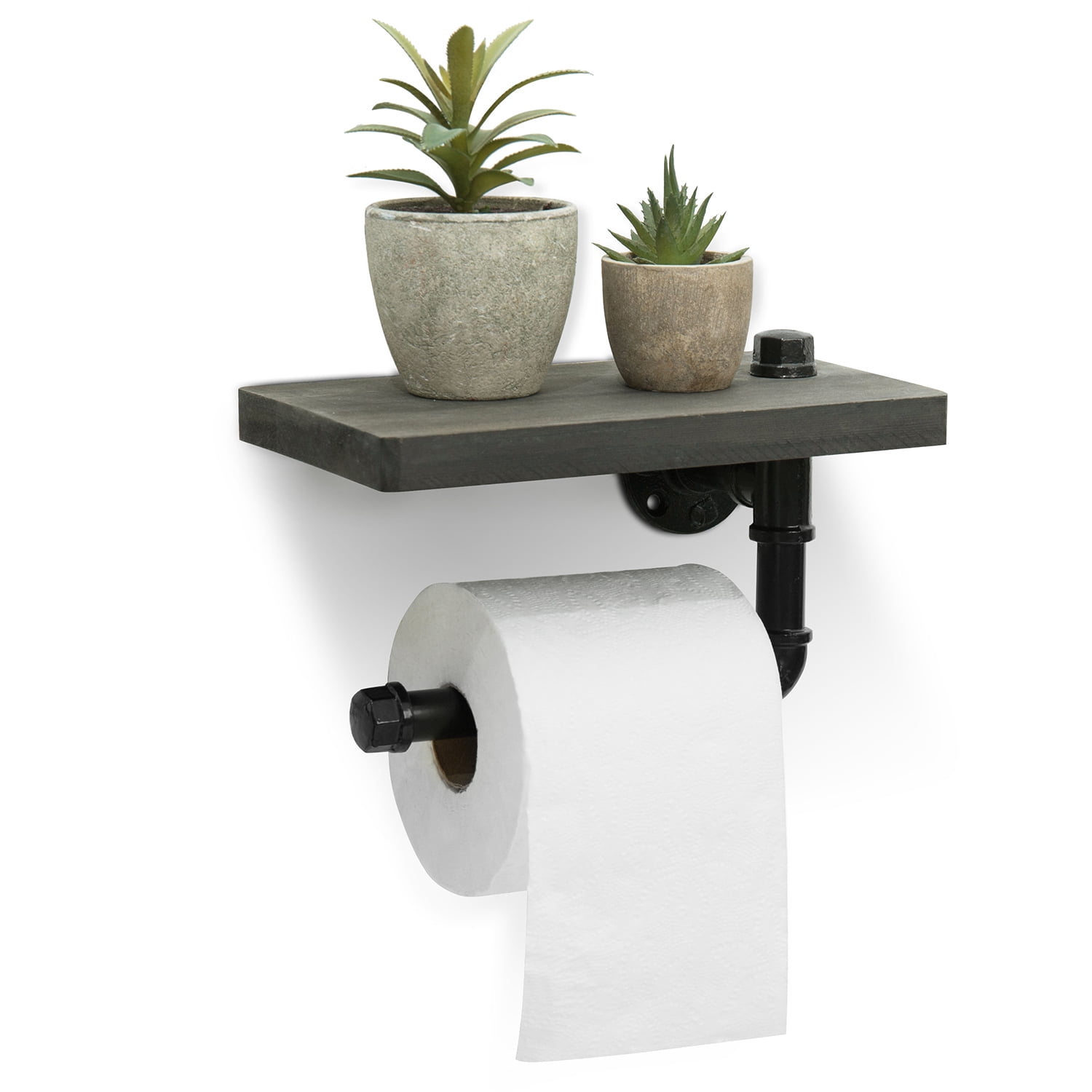MyGift Wall Mounted Pipe Design Toilet Paper Holder With Barnwood Gray mygift-wall-mounted-pipe-design-toilet-paper-holder-with-barnwood-gray