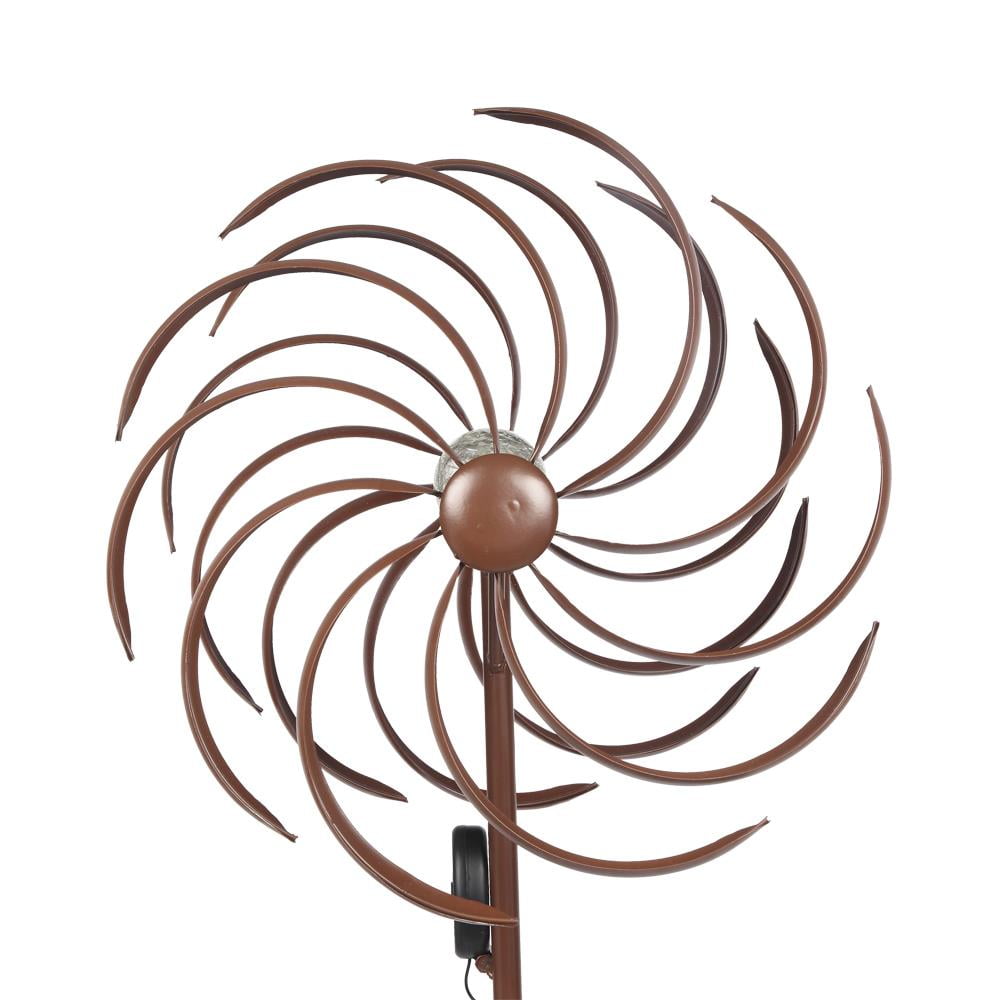 UBesGoo Spiral Decorative Windmill Multicolored Iron Pinwheel with LED ...