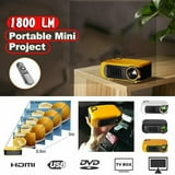 A2000 Mini Portable Projector 1080P Movie Projectors Home Theater Yel ...