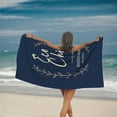 Elegant Eco Chic Bath Towel - Dark Blue with Golden Vine Designs ...