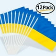 Anley Handheld Ukrainian Flags - 12 Pack Miniature 5x8 inch Flags with ...