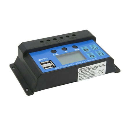 Solar Panel Regulator, 12V 24V Solar Controller USB Port Overcharge ...