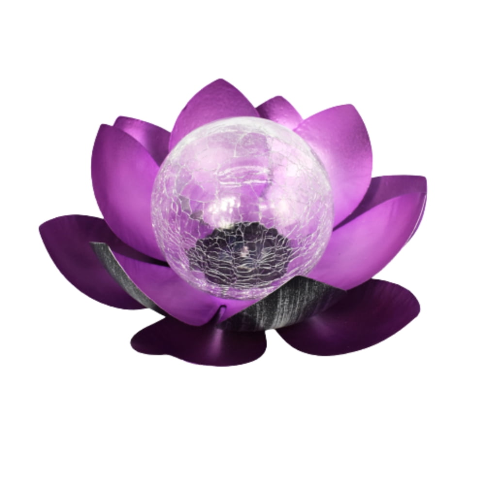 PEACNNG Lotus Solar Lights Outdoor, Solar LED Powered Garden Light ...