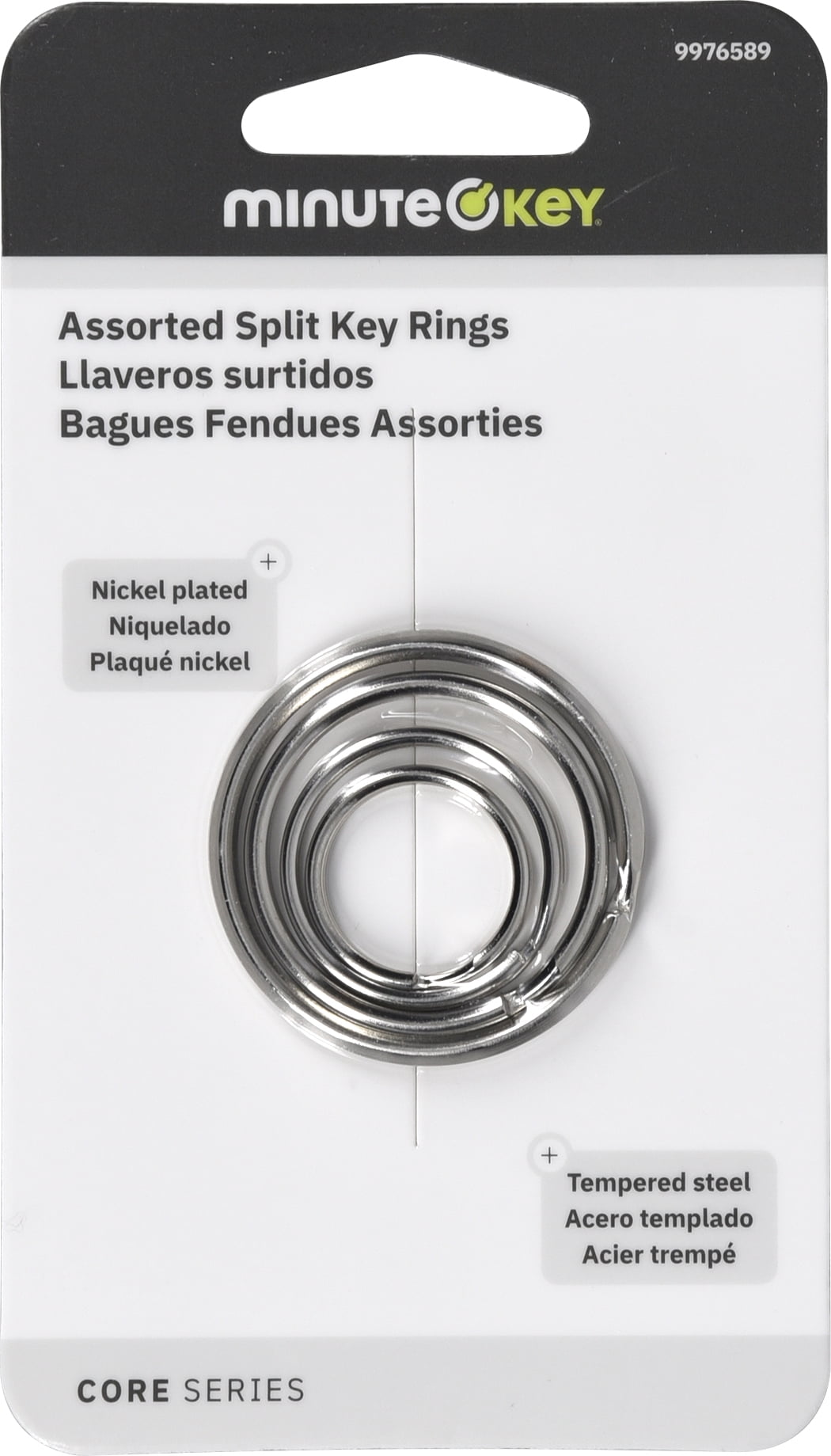 Minute Key Assorted Size Split Rings, Silver, Tempered Steel - Walmart.com