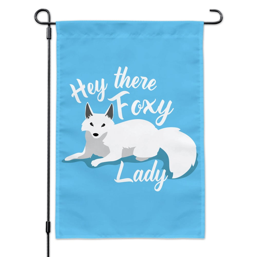 Hey There Foxy Lady White Fox Garden Yard Flag - Walmart.com