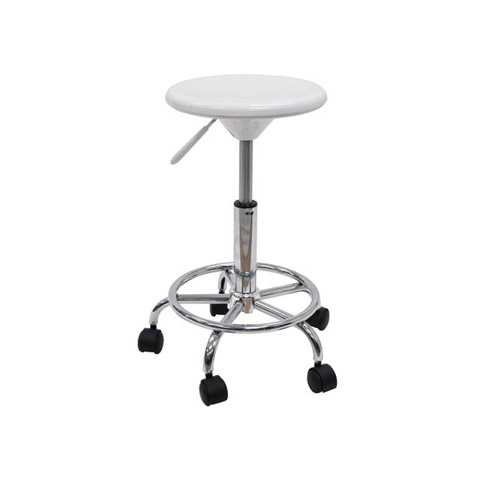 Studio Designs Round Studio Stool - Chrome - White - Walmart.com