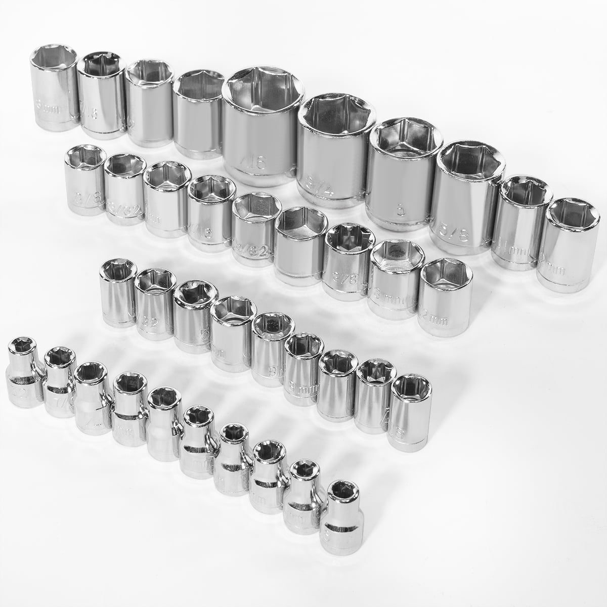 Buy 52-Pieces SAE & Metric Socket Set (1/4, 3/8 & 1/2 Drive) Socket ...