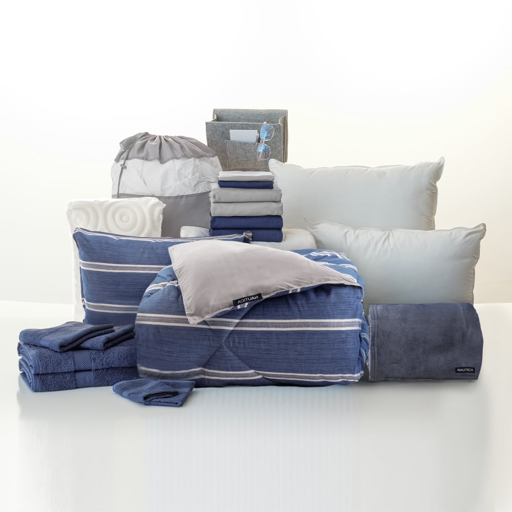 OCM Dorm Room Designer Comfort Pak in Keller Blue, Twin XL Comforter, 2 ...