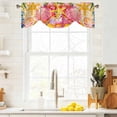 Coastal Summer Tie Up Valance Curtains Yellow Starfish Pink Shell ...
