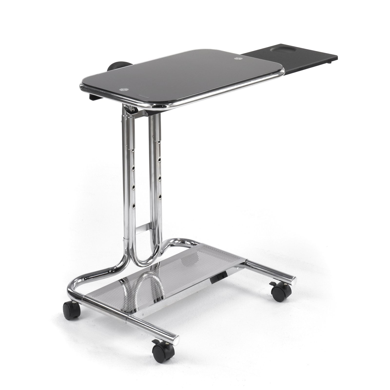 Calico Designs Adjustable Height Laptop Cart with side Tray in Chrome ...