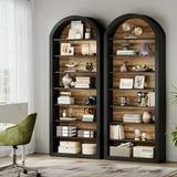 Tribesigns 8-Tier Arched Bookshelf, 78.7" Modern White Arched Bookcase ...