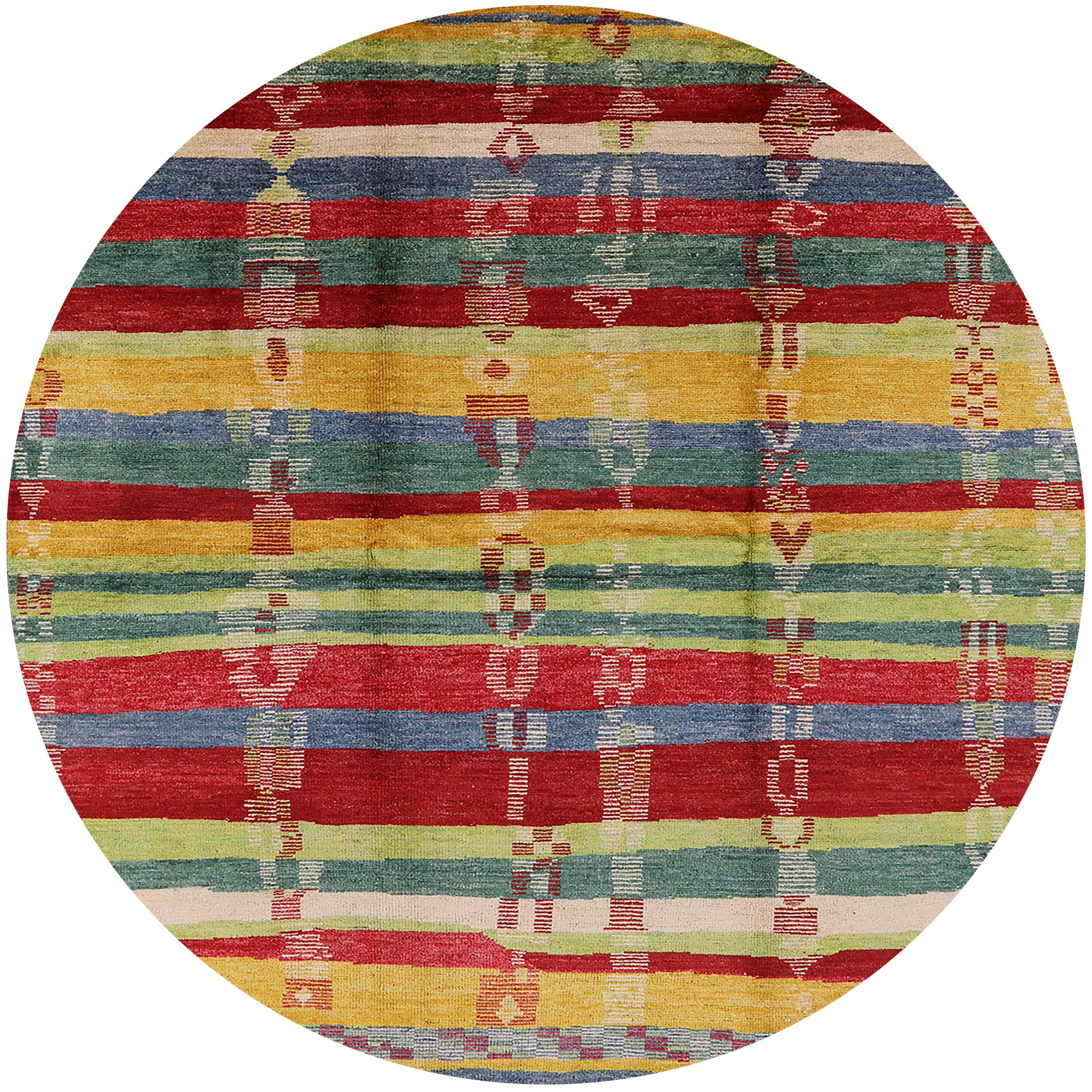 Ahgly Company Indoor Round Mid-Century Modern Copper Green Oriental ...