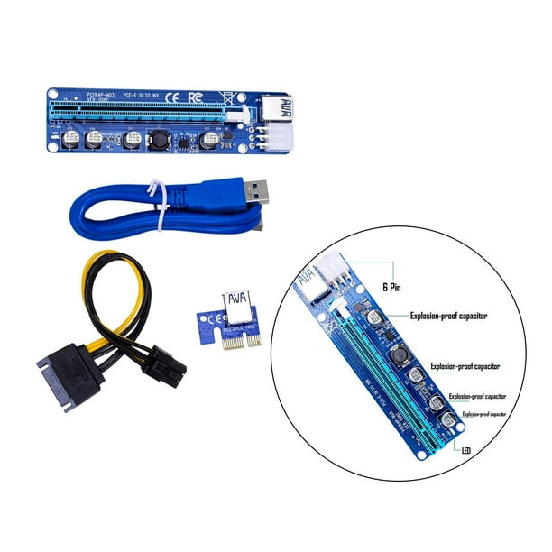 Tarjeta vertical 008C PCIE USB 3.0 1X 4x 8x 16x con indicador LED Macarena 60 cm | Bodega ...