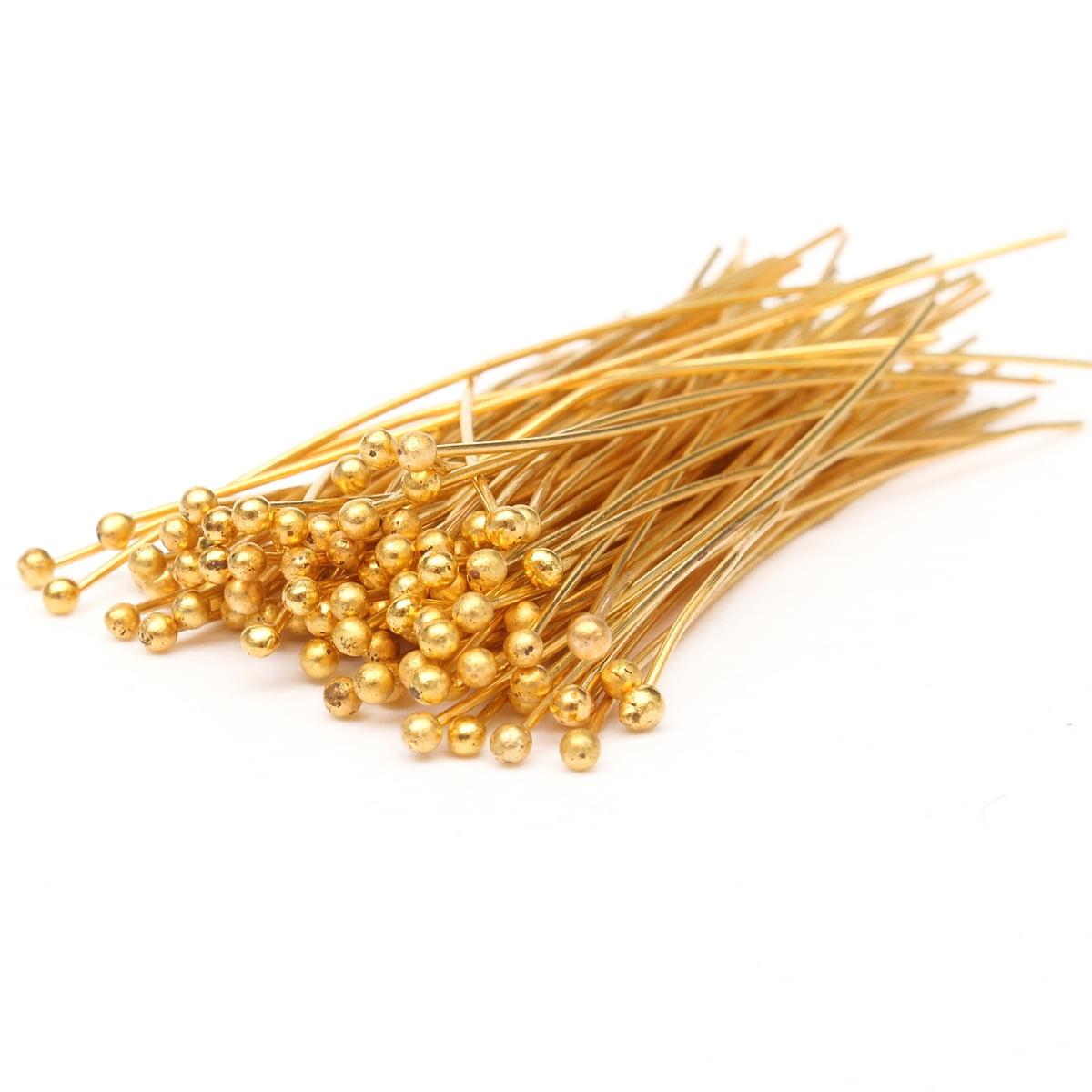 100Pcs 30/40/50mm Bronze Gold Silver Plated Metal Ball Head Pins ...