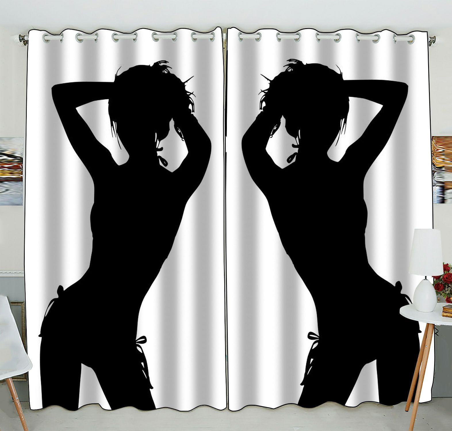 ZKGK Sexy Woman Silhouette Window Curtain Drapery/Panels/Treatment For ...