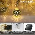 Solar Globe String Lights, 16.4 ft 20 LED Moroccan Solar Fairy Lights ...