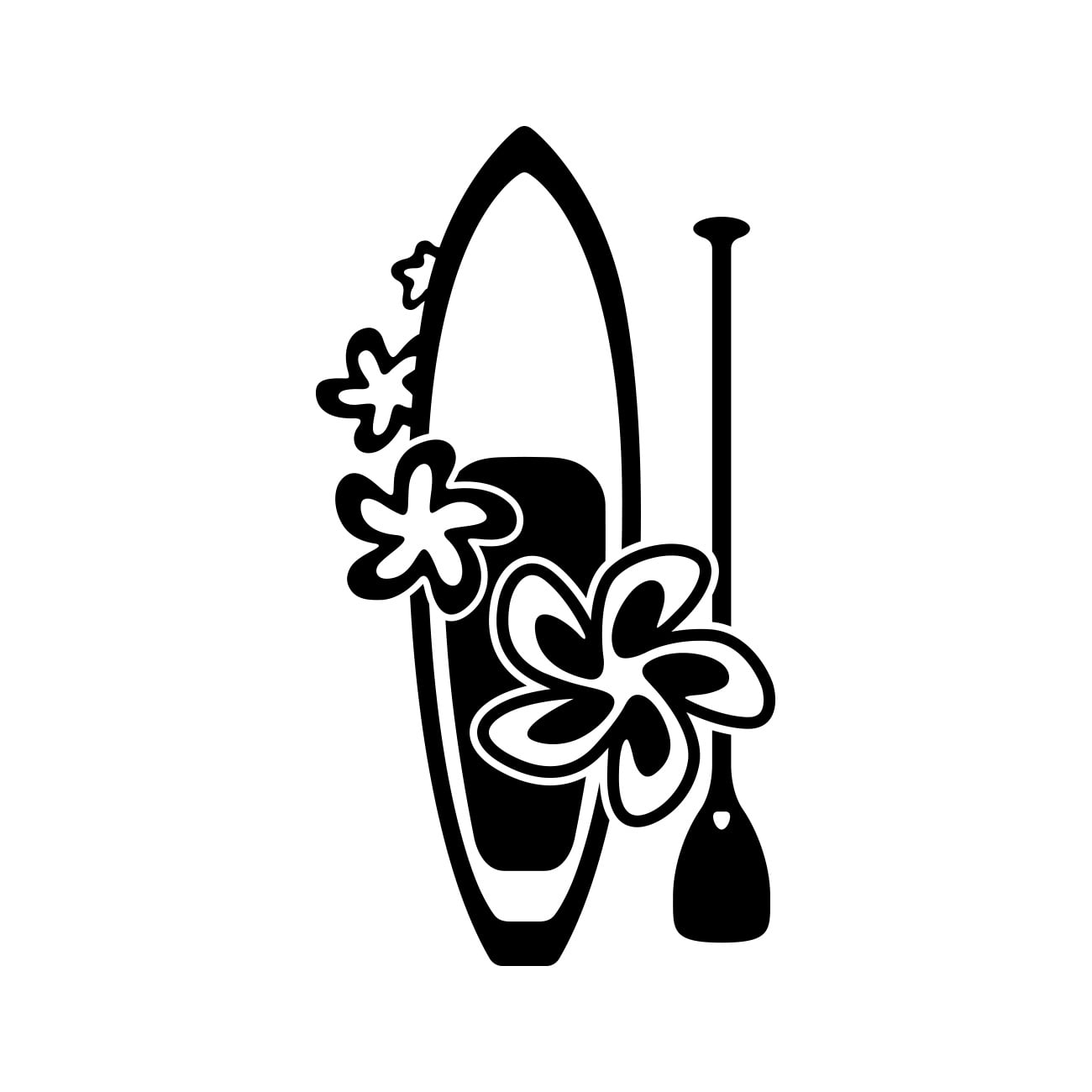 Floral Paddle Board Sticker Decal Die Cut - Self Adhesive Vinyl ...