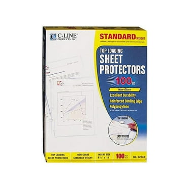 C-Line Side Loading Polypropylene Sheet Protector, Clear, 2", 11 x 8 1/ ...