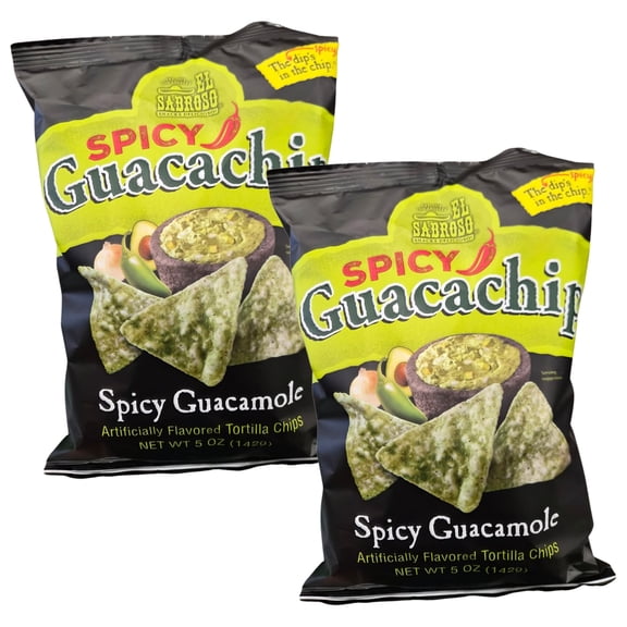 El Sabroso Guacachips, Original Guacamole Flavored Corn Tortilla Chips ...