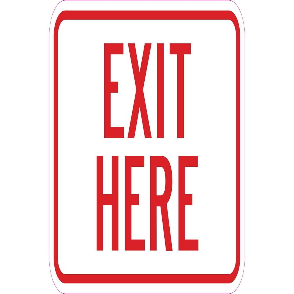 Exit Here Sign 12" x 18" Heavy Gauge Aluminum Signs - Walmart.com ...