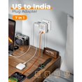 US to India Plug Adapter, Type D Travel Adapter with 4 Outlets 3 USB (2 ...