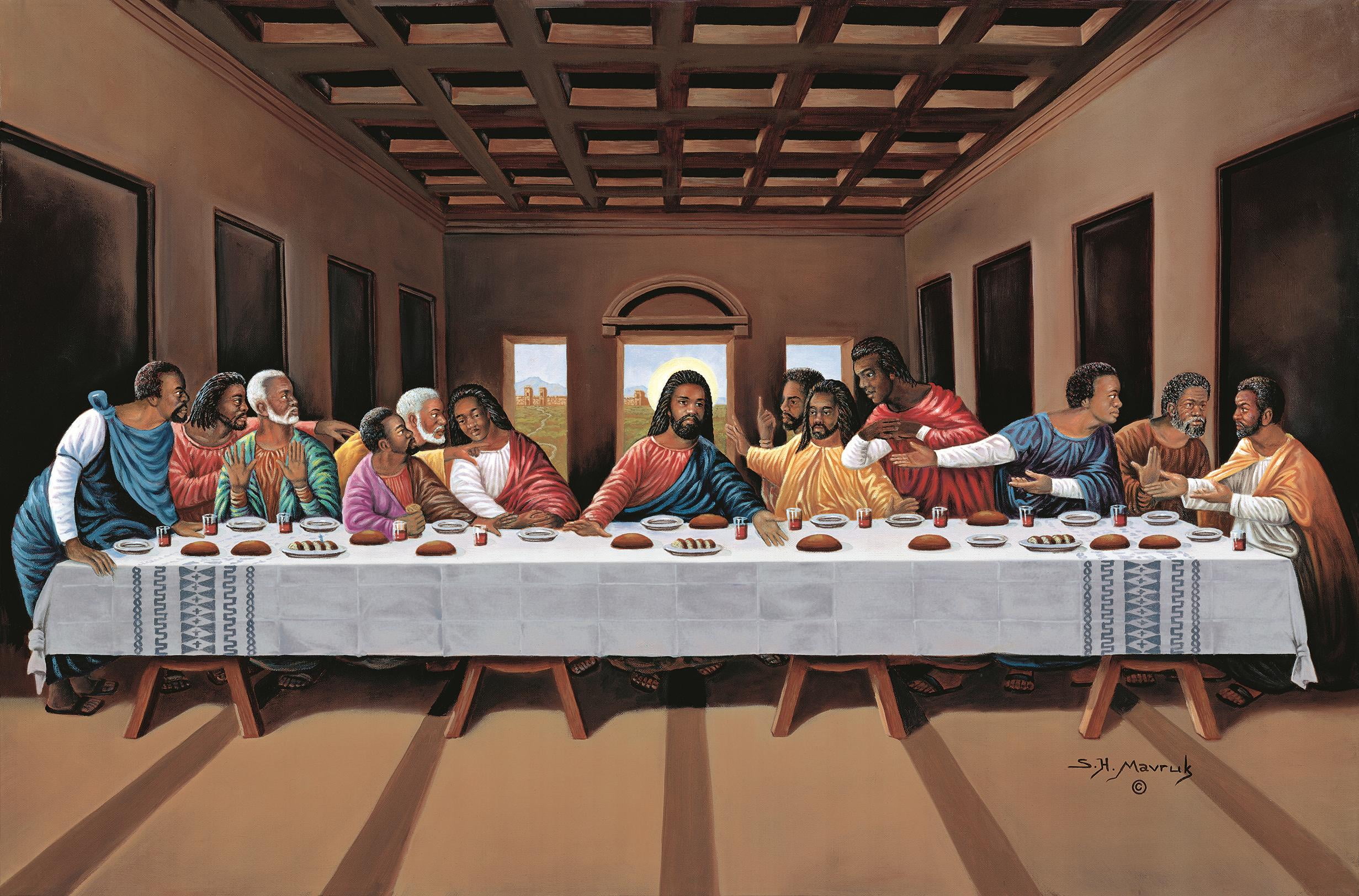 BLACK LAST SUPPER BY HULIS MAVRUK PRINT ON PAPER - Walmart.com