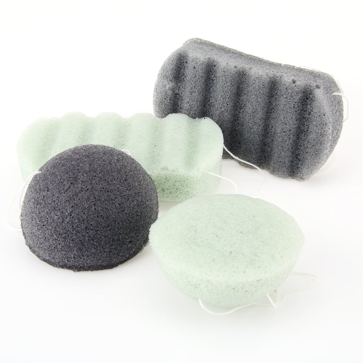 Set of 6 Konjac Facial Sponge Charcoal Natural Body Sponges ...