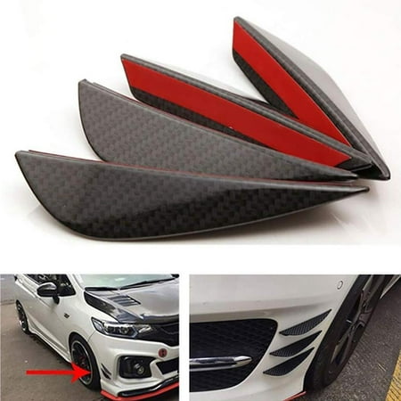 babydream1 Universal Carbon Fiber Pattern Front Bumper Lip Fins Canards ...