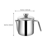 WEUVEB Round Cooking Oil Storage Can 1 Set 13 5X12 5X16Cm In Stainless ...