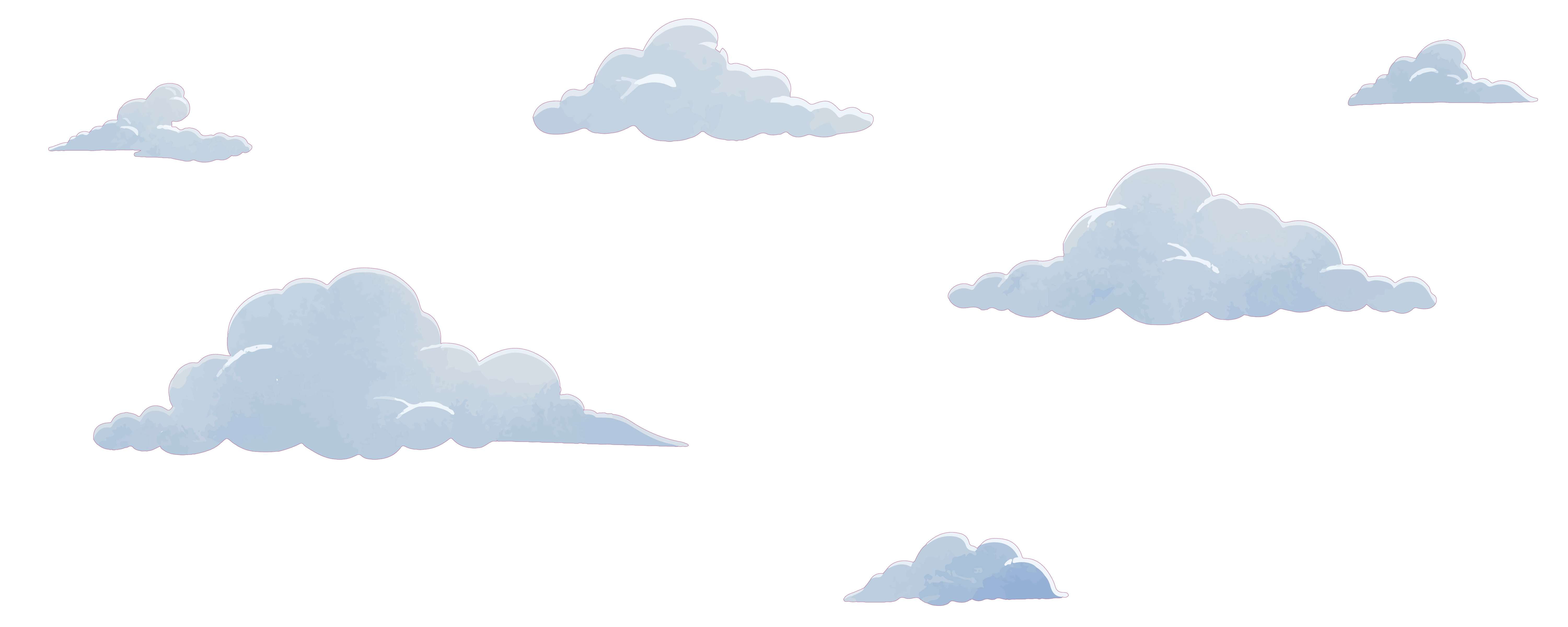 Watercolor Clouds Artwork Design for Relaxing Room Vinyl Wall Decal ...