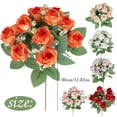 1 Bundle Artificial Mini Rose Bunch 12 Heads Faux Small Silk Rose ...