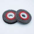 6inch 2pcs Bench Wire Wheel Brush Set with 0.012" Crimped Steel Wire ...