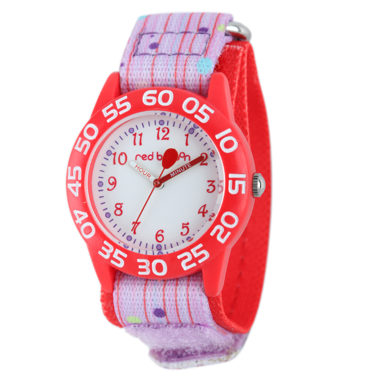 Girls' Red Plastic Time Teacher Watch, Stretch Nylon Strap - Walmart.com