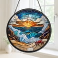Beach Ocean Wave Stained Glass Suncatcher Window Art Coastal Theme ...