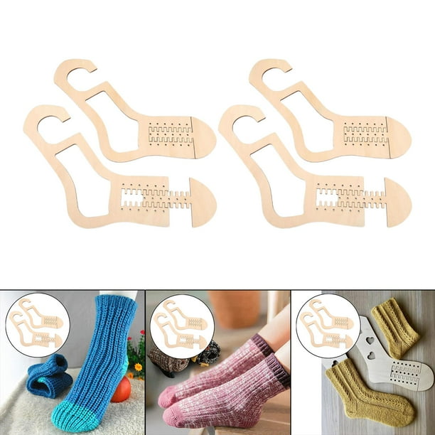 4Pieces DIY Wooden Sock Blocker Stocking Display Handmade Knitting Mold ...