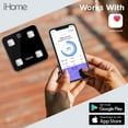 iHome Smart Bluetooth Digital Body Scale, Black, 14 Measurements, 397 ...