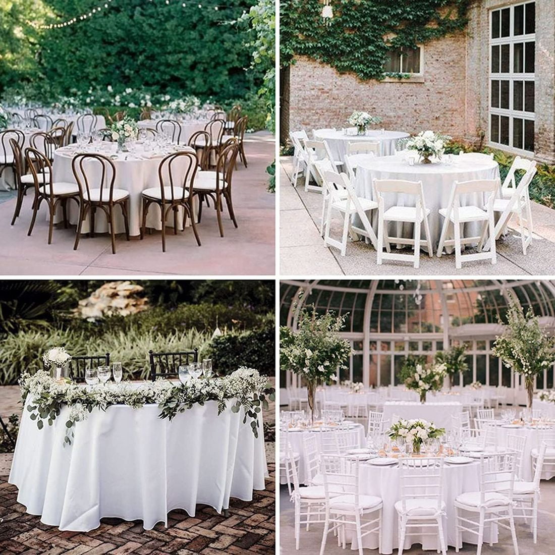 Click here for Unbranded 8 Pack Round Tablecloth  84 Inch White D... prices