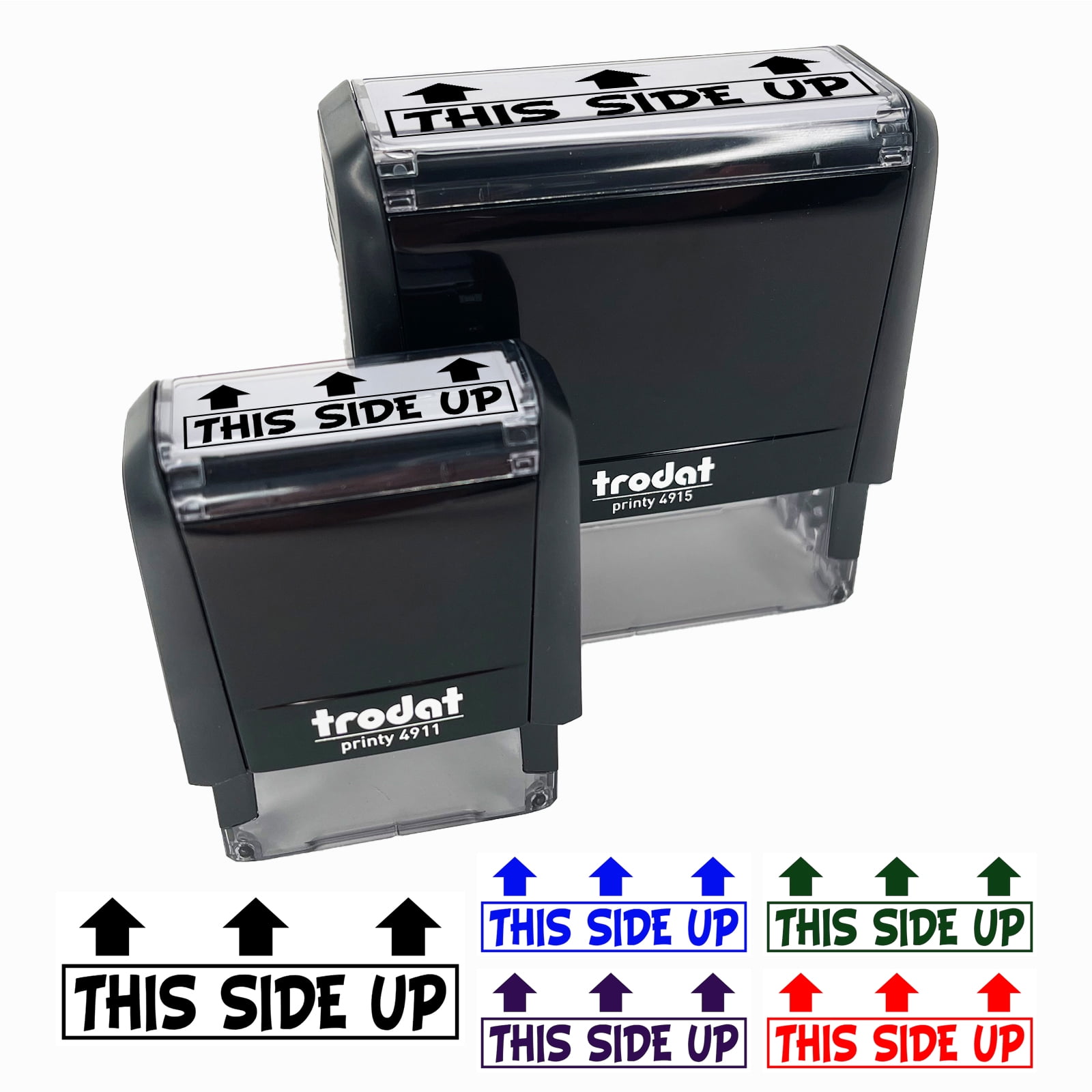 This Side Up Arrows Box Crate Shipment Self-Inking Rubber Stamp Ink ...