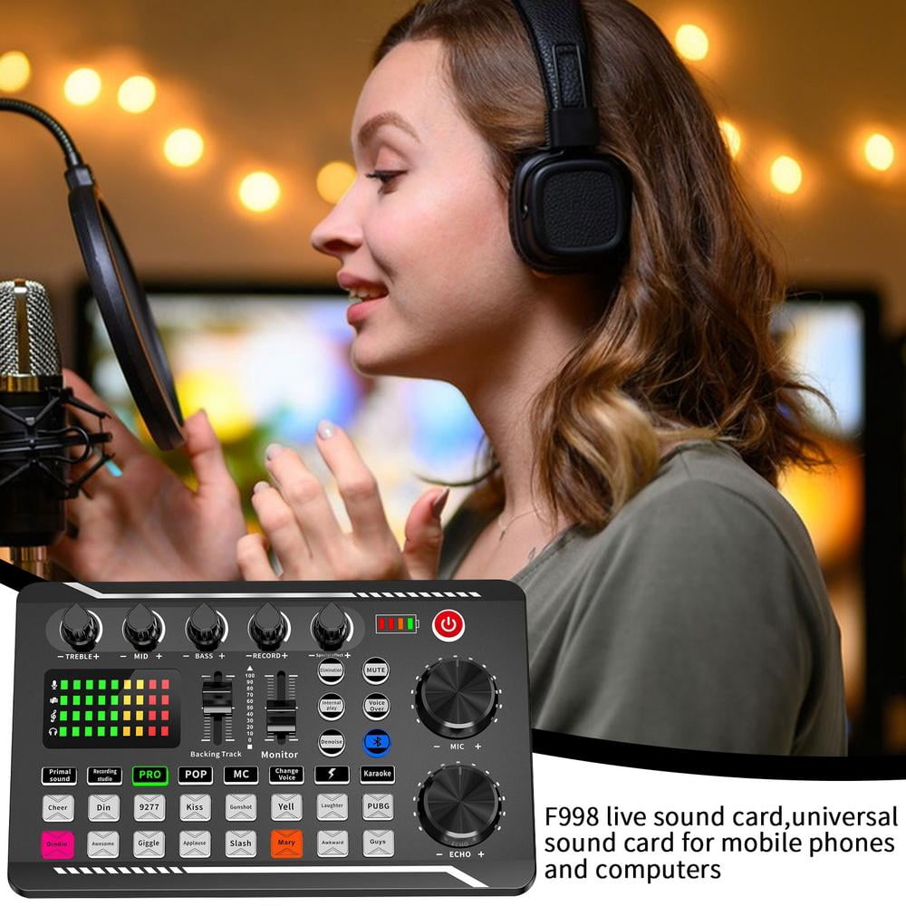 Buy Julam Podcast Microphone Sound Card Kit Professional Sound Mixer ...