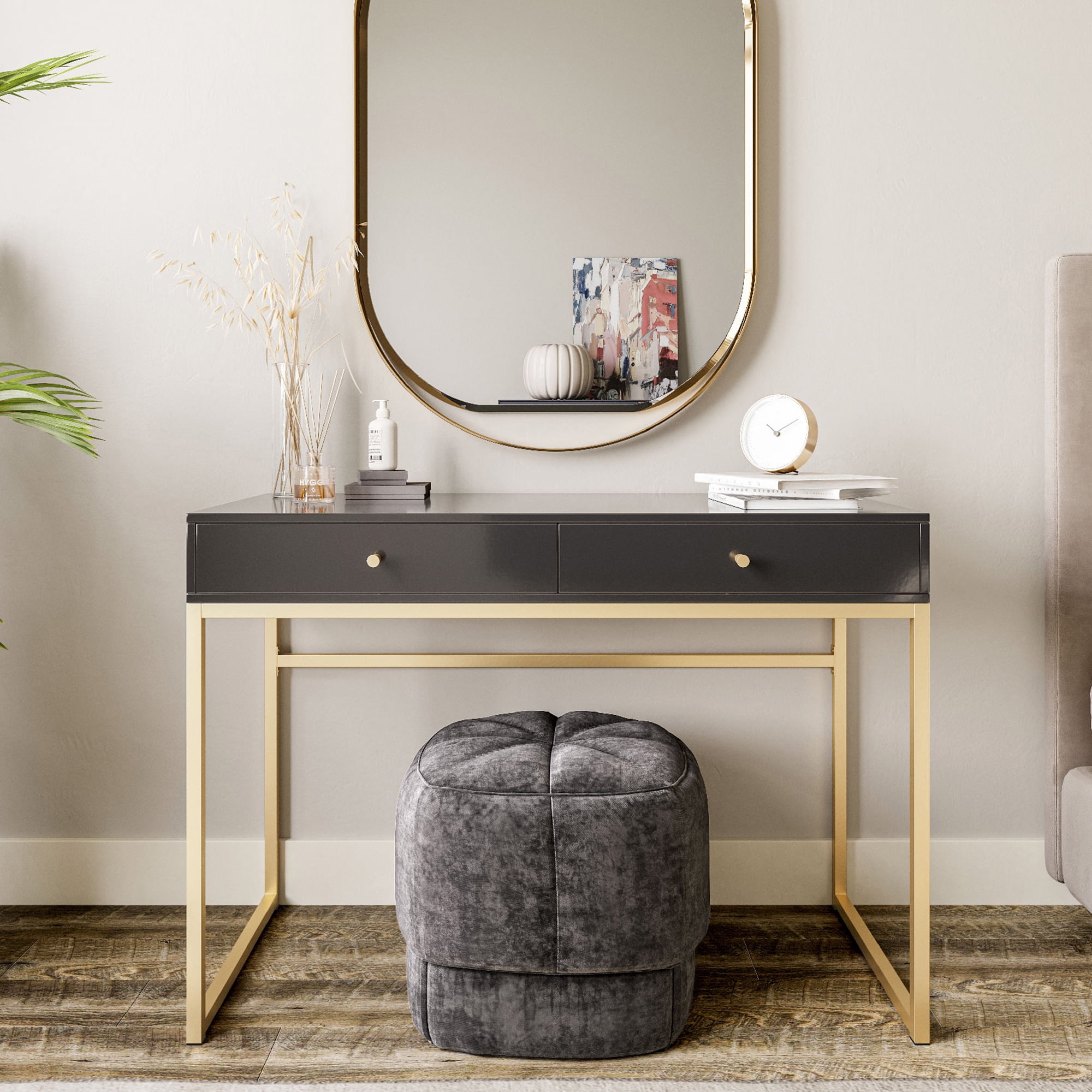 BELLEZE Vanity Table, Home Office Computer Desk - Bronte (Black ...