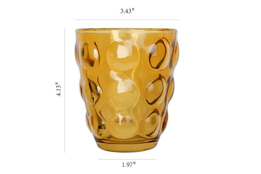 Solid Colored Drinking Glasses Big Bubble (9 oz. set of 6) - Amber ...