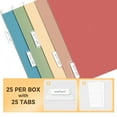 SUNEE 25 pack Retro Colors Hanging File Folders with 1/5-cut Tabs ...