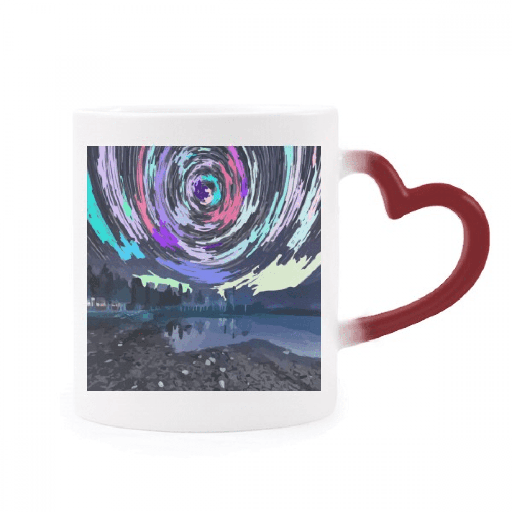 Arctic Sky Scene Star Astrology Heat Sensitive Mug Red Color Changing ...