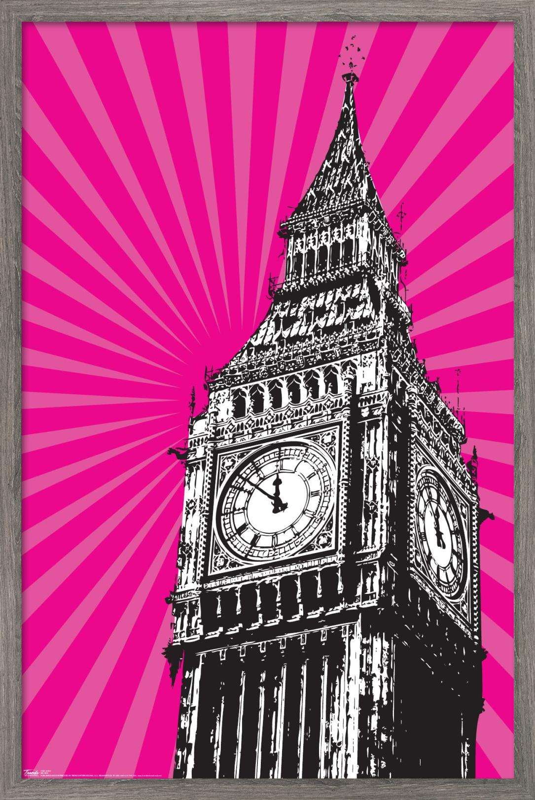 Big Ben Wall Poster, 14.725" x 22.375", Framed - Walmart.com