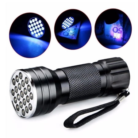 21 LEDs UV flashlight UV lights 395nm driver's license Ultraviolet ...
