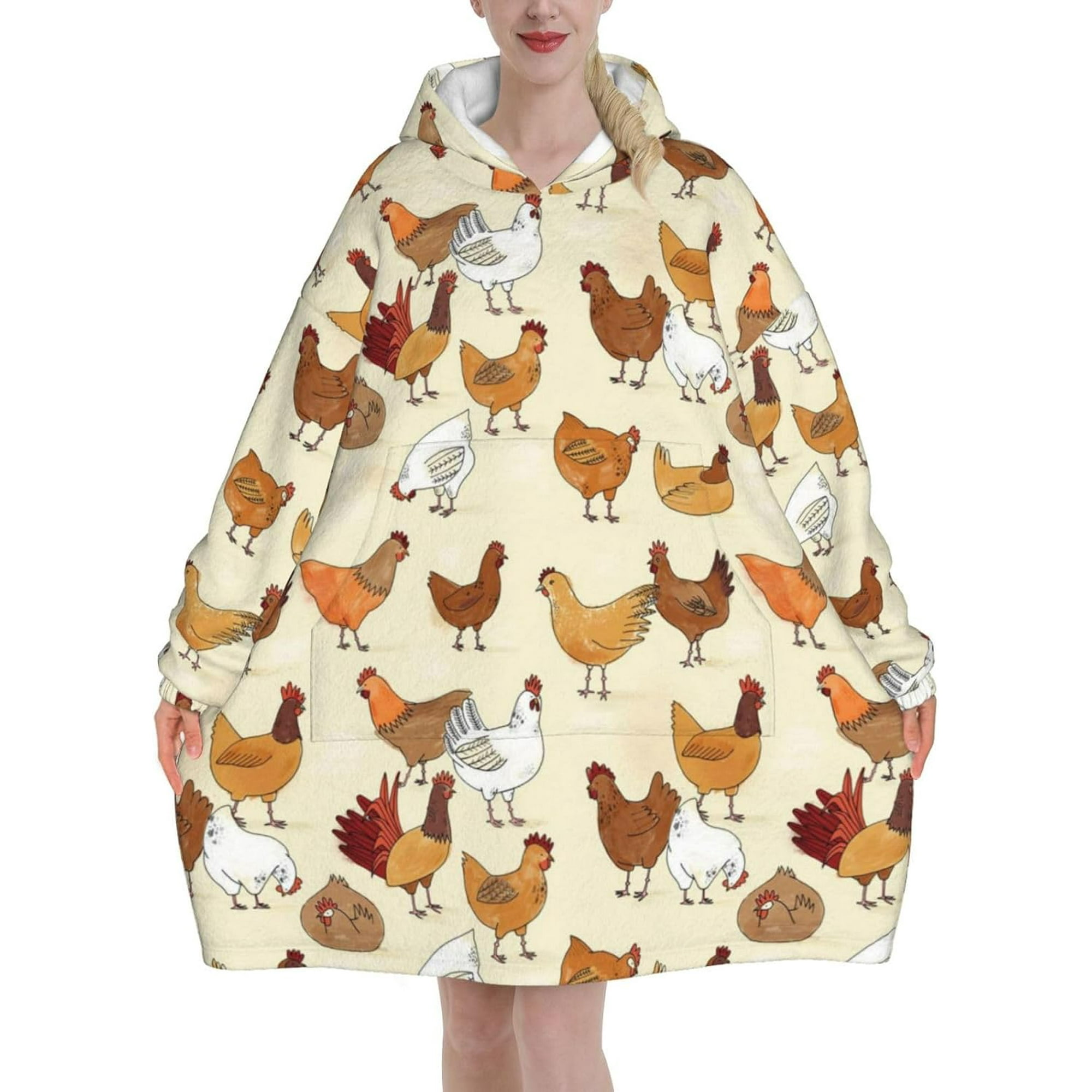 Click here for Goodthings Chicken Pattern Print Blanket Hoodie Su... prices