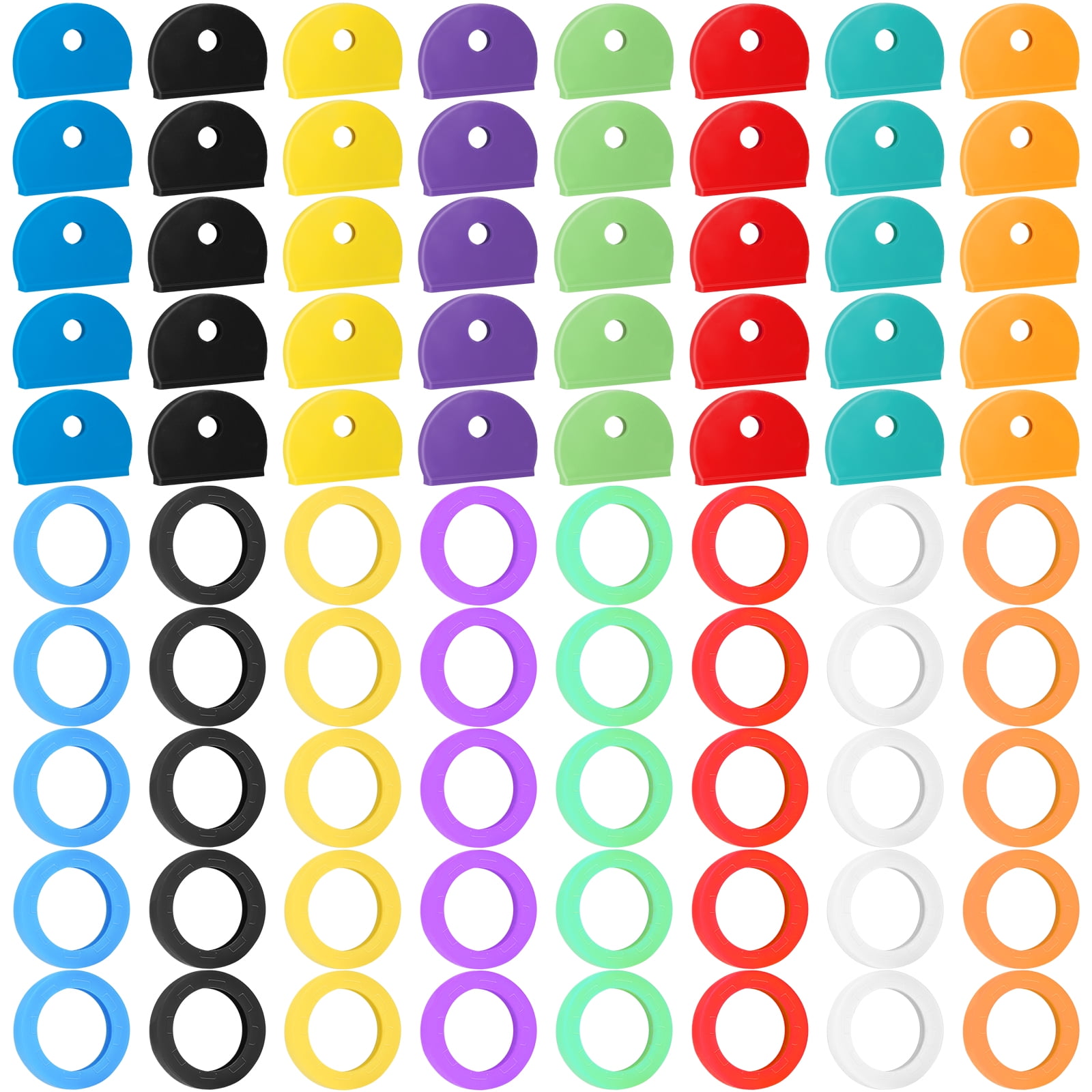 Vibit 80 Pack Key Caps Covers Tags Set Plastic Key Identifier Coding ...