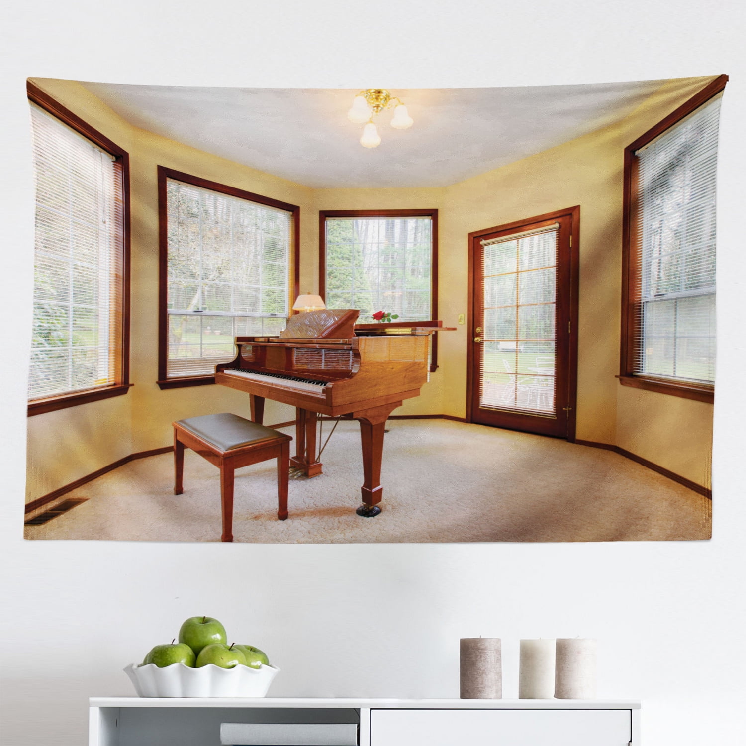 Antique Tapestry, Old Armchair in Grunge Retro Interior Damaged Messy ...