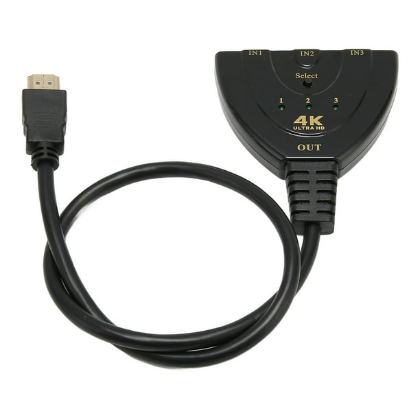 HD Multimedia Interface Switcher Splitter, 3 Port 3 In 1 Out Black 3 ...